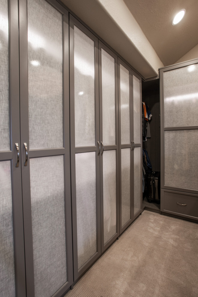 Dark Gray His & Hers Walk-in Closet - Transitional - Closet - Denver ...