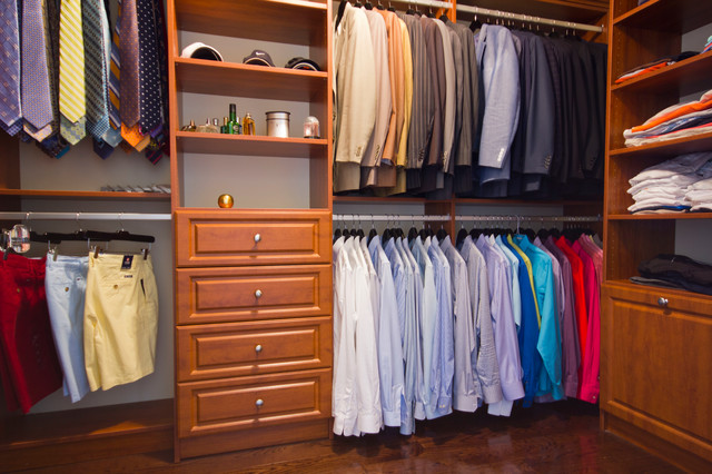 Handsome Mens walk-in closet - Traditional - Wardrobe - New York - by ...