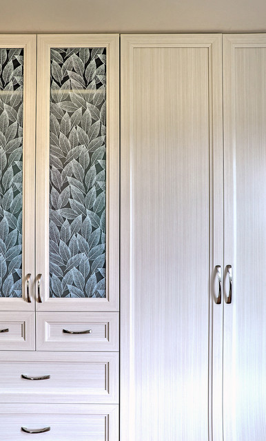 Hidden Wardrobe With Beveled Shaker Style Doors And Drawers ...