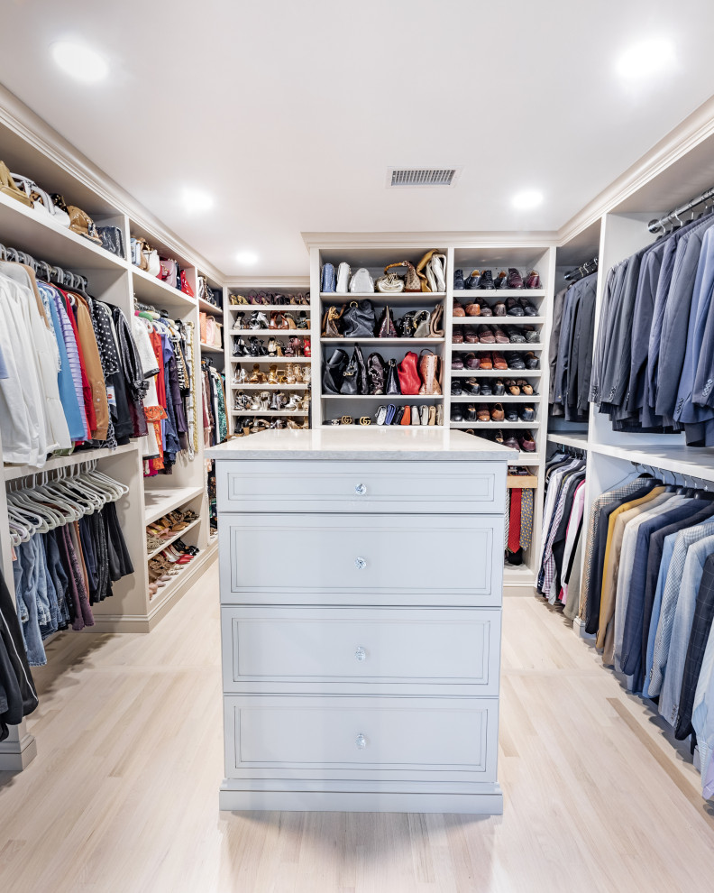 His And Hers Custom Walk In Closet Traditional Closet New York