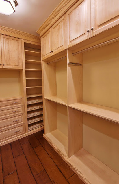 Maple his and her walk in closets - Traditional - Wardrobe - New York ...