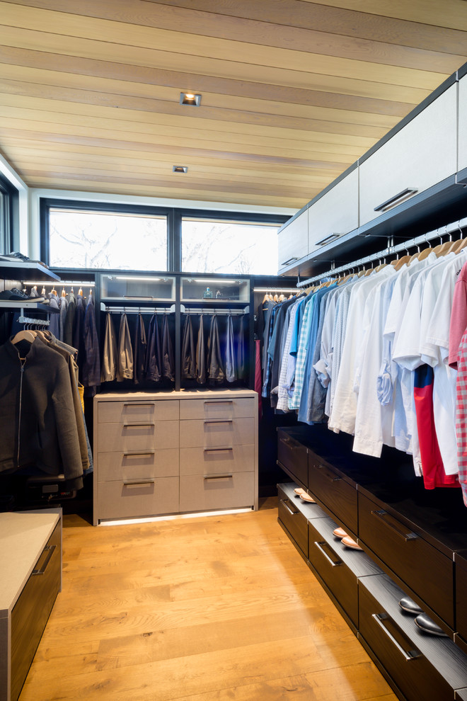 Modern His and Hers Master Closet - Modern - Wardrobe - Minneapolis ...