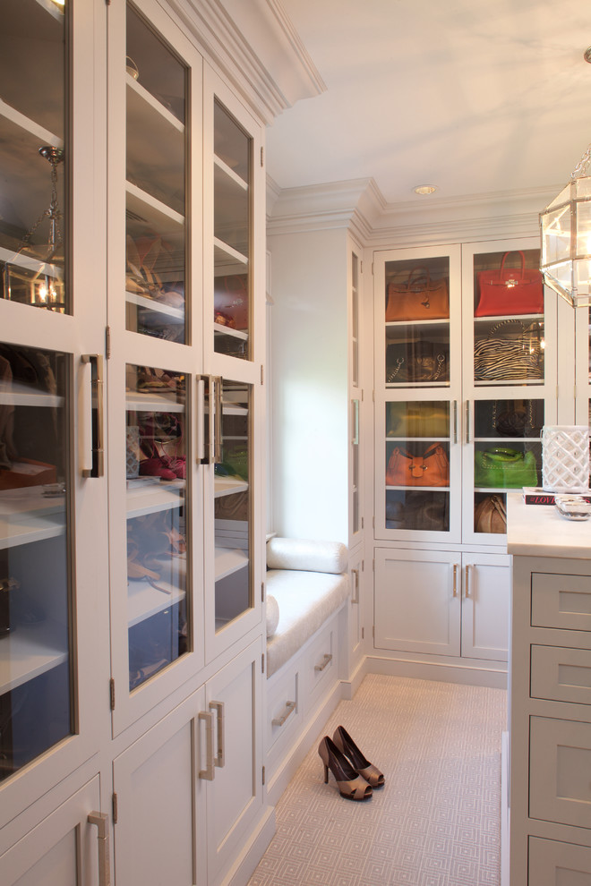 Transitional Glam Walk In Closet Classique Chic Armoire Et Dressing