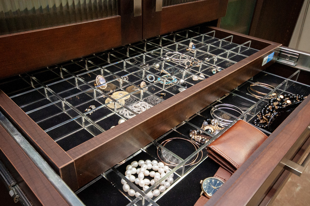 Two Tier Acrylic Accessory Drawer with Black Velvet I SpaceManager ...