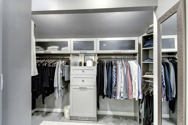 Walk-In Closet With Slanted Ceilings - Contemporary - Wardrobe ...