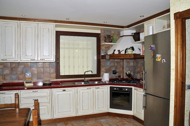 CUCINA SHABBY-CHIC COUNTRY IN LEGNO SU MISURA ARTIGIANALE 100% ITALIANO ...