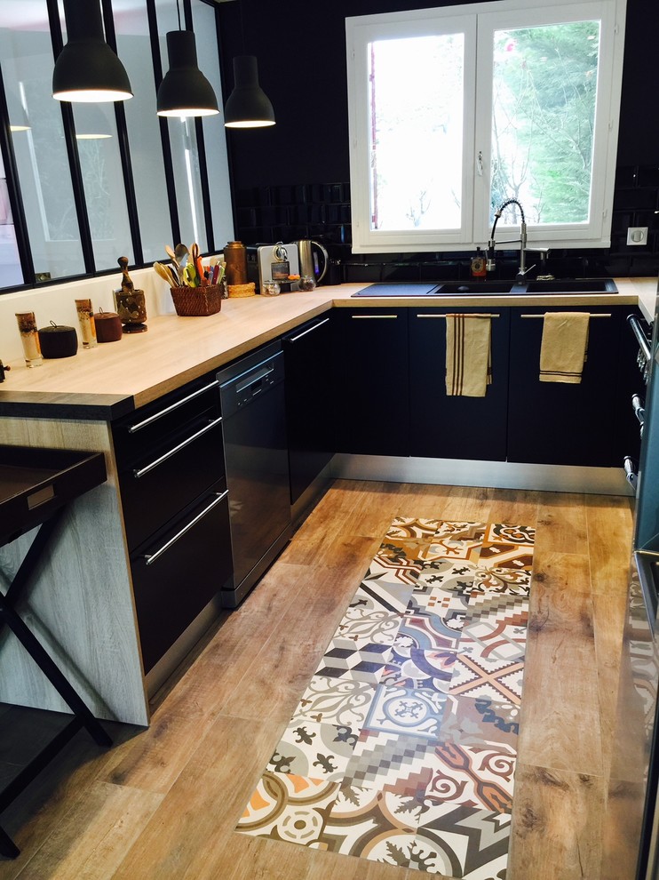 Avant/Après - Cuisine avec verrière - Contemporary - Kitchen - Paris ...