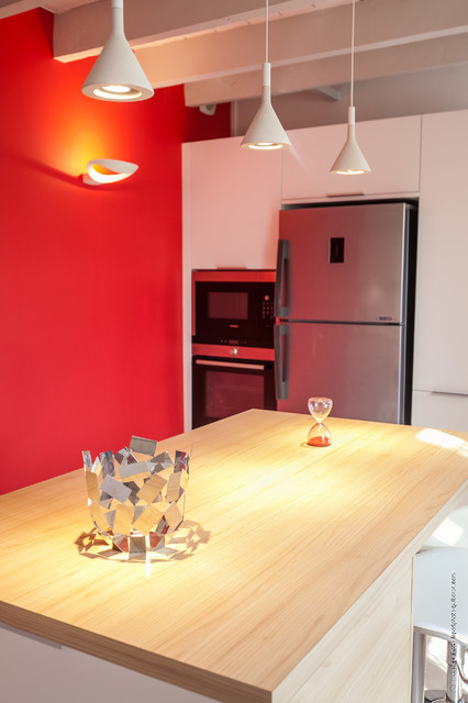 Conception et réalisation cuisine - Contemporáneo - Cocina - Rennes ...