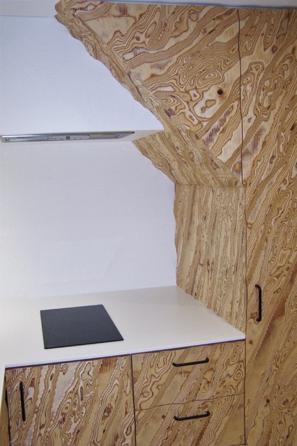 cuisine en contreplaqué bouleau texturé - Contemporain - Cuisine ...