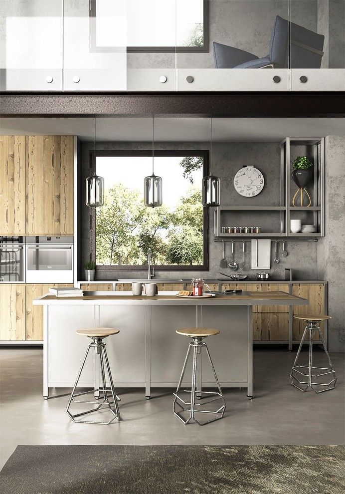 Inox et bois pour une ambiance Loft - Contemporaneo - Cucina - Nizza ...