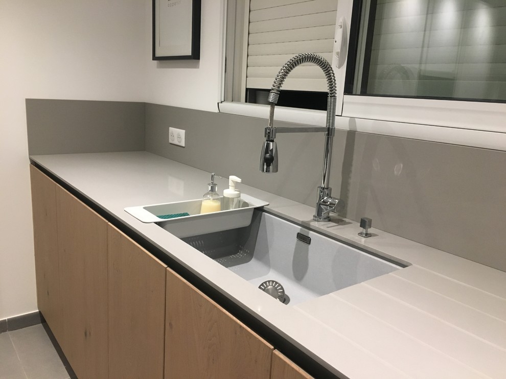 plan de travail et crédences en quartz SIlestone KENSHO - Moderno - Cocina - Córcega - de Stone ...