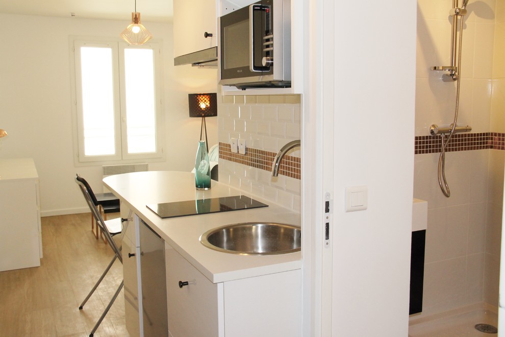 Rénovation et aménagement d'un studio 18 m² à Paris - Kitchen - Paris ...