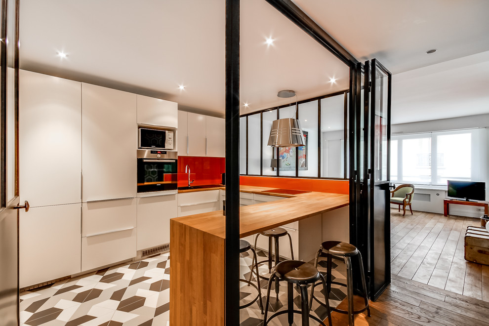 Verrière intérieure: autour d'une cuisine - Contemporary - Kitchen ...