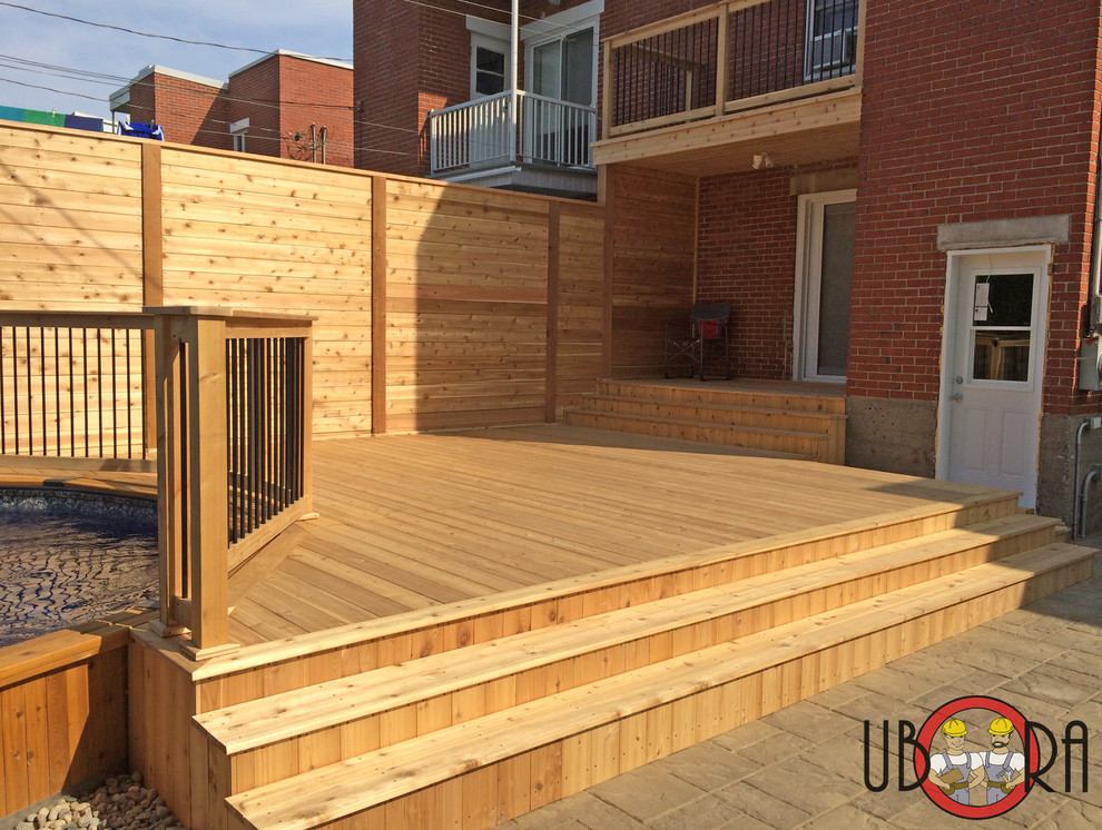 2-Level Western Red Cedar Deck and Fence - Terrace - Montreal - by ...
