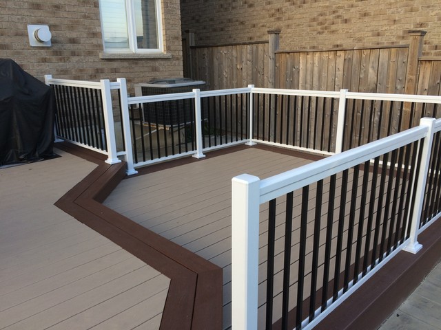 Aluminum Spindle 2-Colour Deck Railings - 110 - Contemporary - Deck ...