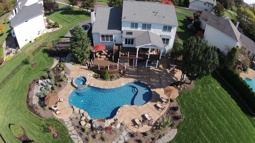 Amazing Trex Deck Design with Pool Patio in Eaglesville, Pa ...