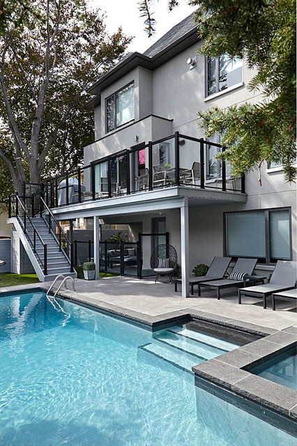 Aqua Blue- Custom Concrete Pool & Spa - Moderno - Terrazza - Toronto ...