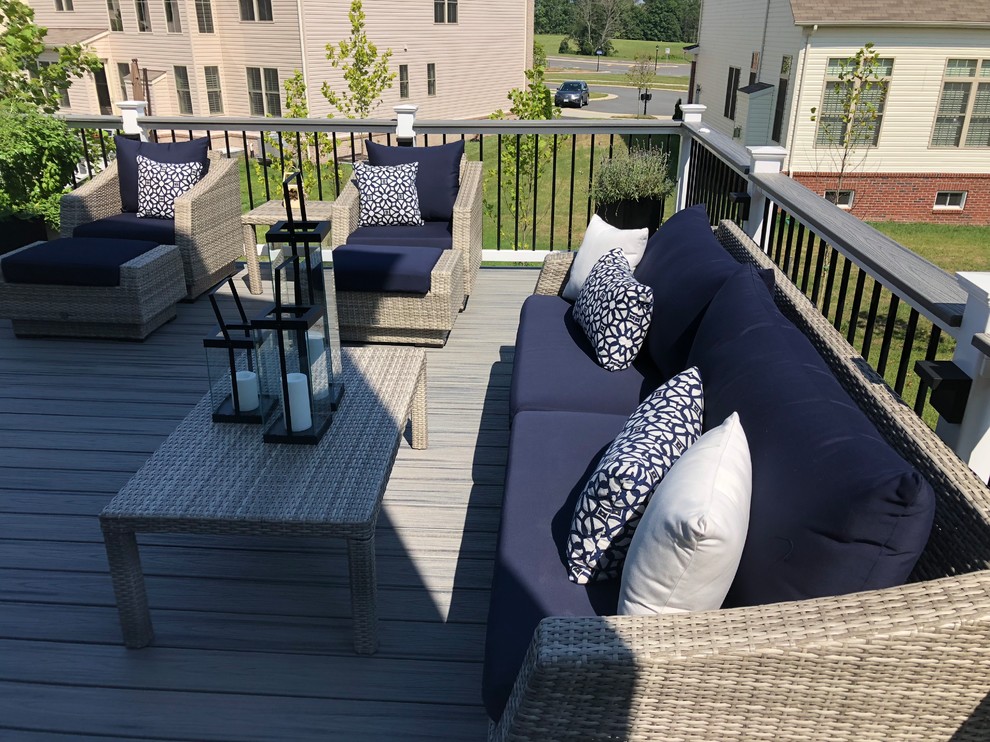 Ashburn VA Trex Deck and Paver Patio with Retaining Wall - Contemporary ...