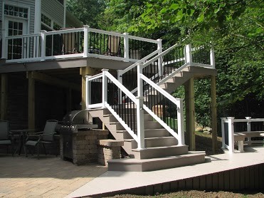 AZEK Arial Deck With Masonary Firepit - Modern - Deck - Cleveland - by ...
