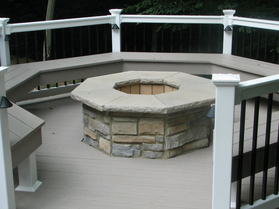 AZEK Arial Deck With Masonary Firepit - Deck - Cleveland - by Rzonca ...