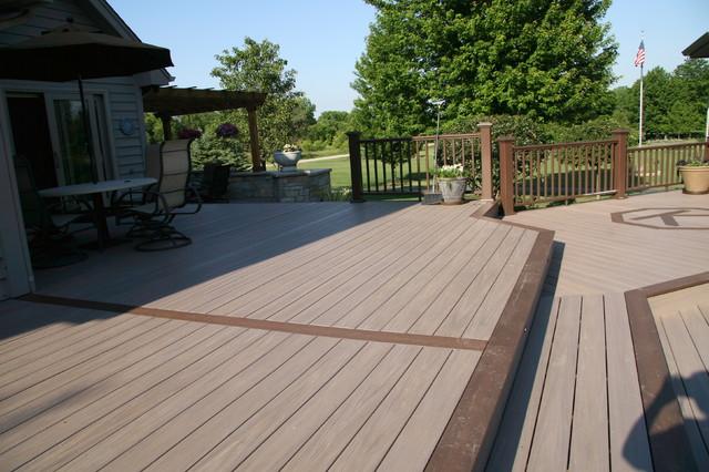Azek deck with lighting, flower boxes, and benches - Traditional - Deck ...