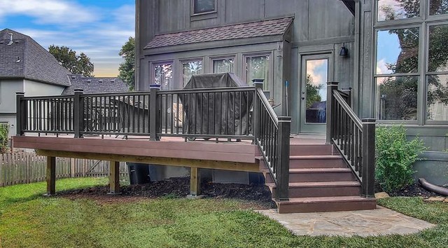 Azek decking, TimberTech radiance railing & flagstone landing ...