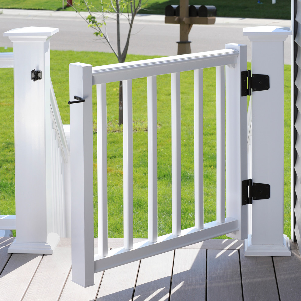 AZEK Rail Trademark in White with Gate Kit - Transitional - Deck - New ...