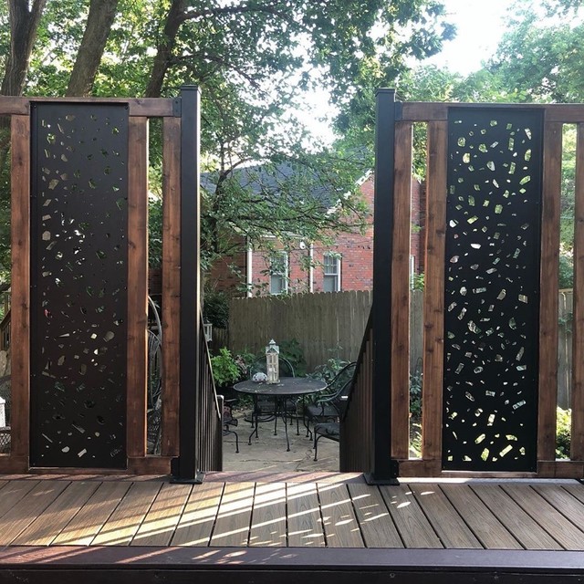 Backyard Spa Privacy Wall - Rustic - Deck - Omaha - by HideAway Screens ...