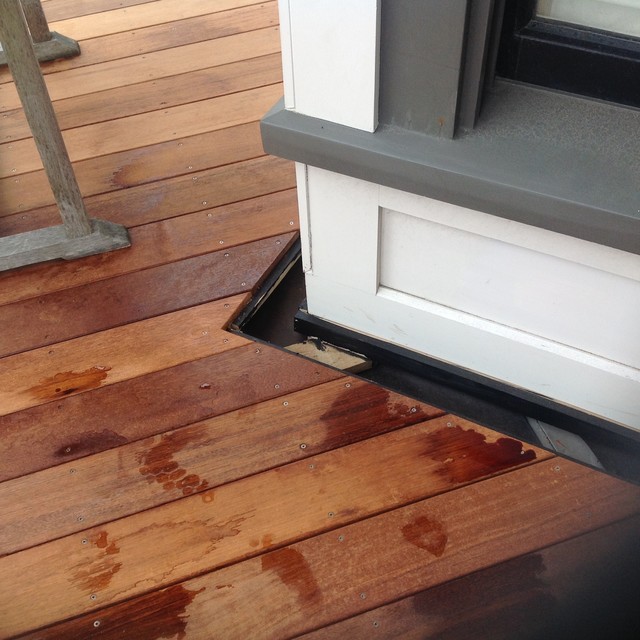 Balcony deck; drainage detail around house wall - Classique Chic ...