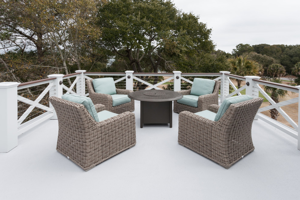 Beach Home Exterior Seating Area Deck - Beach Style - Deck - Charleston ...