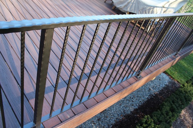Beautiful Hammered Deck Railing Contemporary Terrace Detroit By