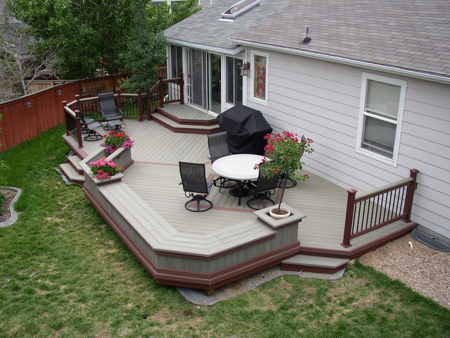 Before and After photos of custom deck install - Modern - Deck - Denver ...