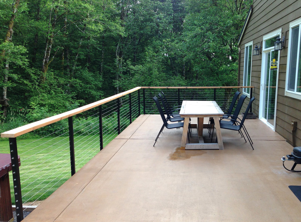 Black Aluminum Posts, Cable Infill, & Customer-Supplied Top Rail in ...