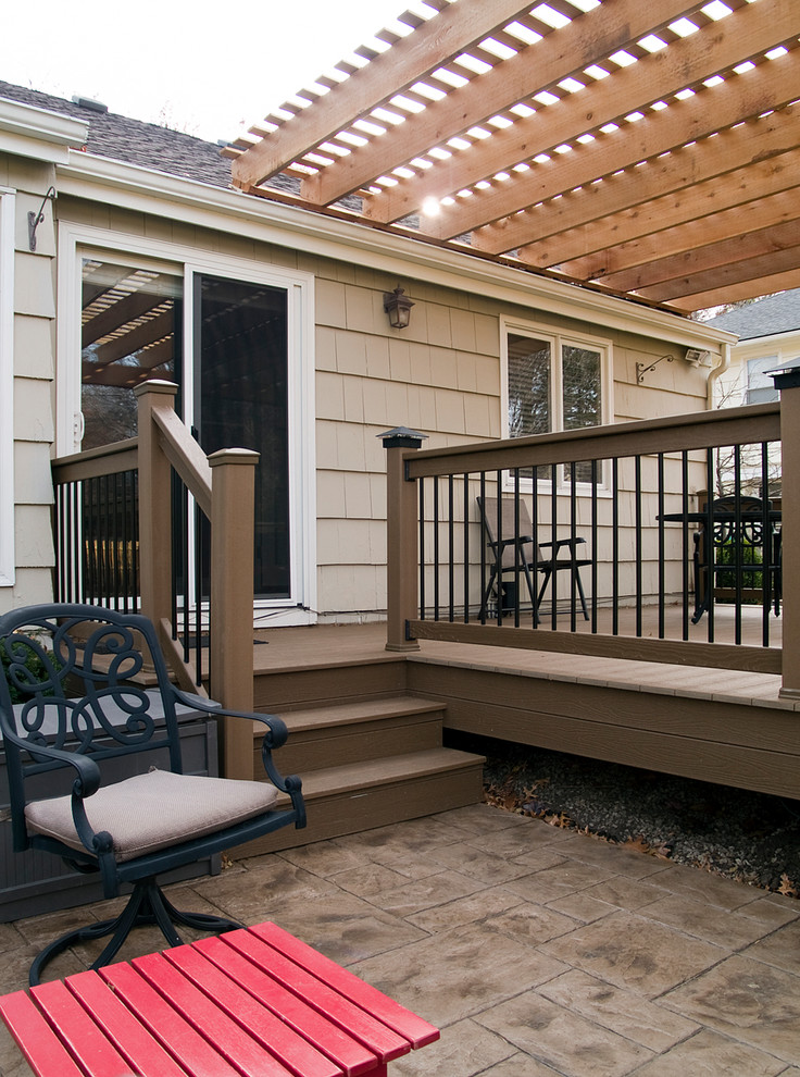 Boothe - Cedar Pergola over composite deck - Traditional - Deck ...