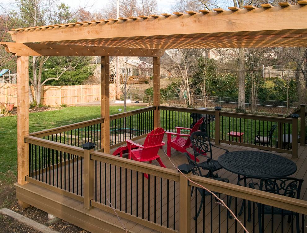 Boothe - Cedar Pergola over composite deck - Traditional - Deck ...