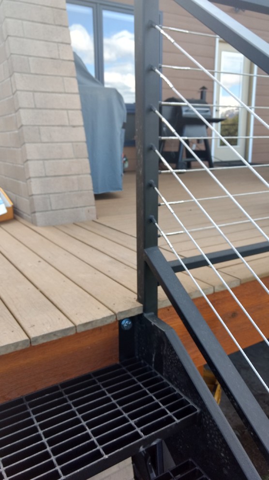 Cable Railings & Steel Stair on New Deck - Craftsman - Deck - Other ...