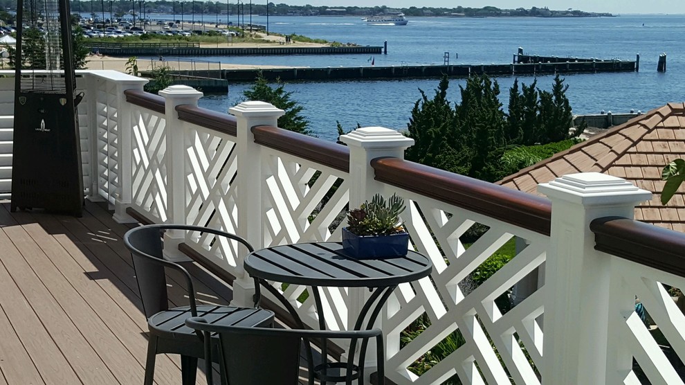 Chippendale Railing & Privacy Louvers - Beach Style - Deck - New York ...