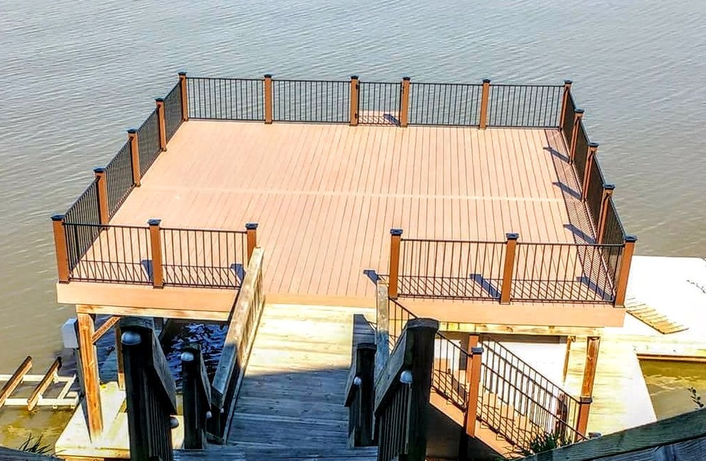 Composite deck, posts, aluminum rails - Traditional - Deck - Other - by ...