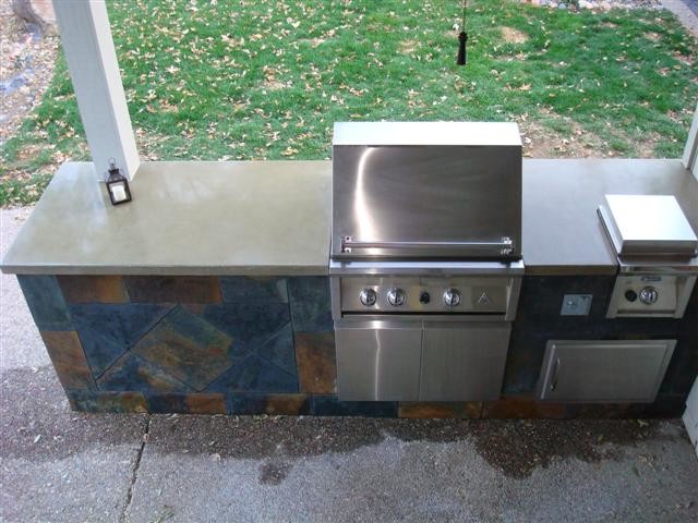 Concrete counter top BBQ - Mediterráneo - Terraza y balcón - Orange ...