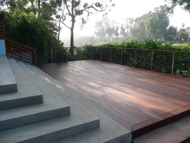 Concrete Patio and Ipe Deck - Contemporary - Deck - Los Angeles - by ...