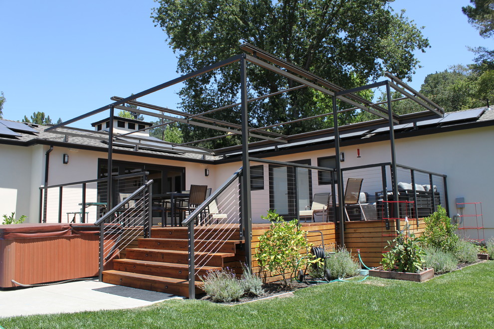 Coupled Markilux M8800's on custom aluminum trellis structure. - Modern ...