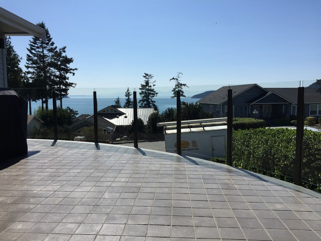 curved glass railing in Anacortes - Contemporary - Terrace - Seattle ...