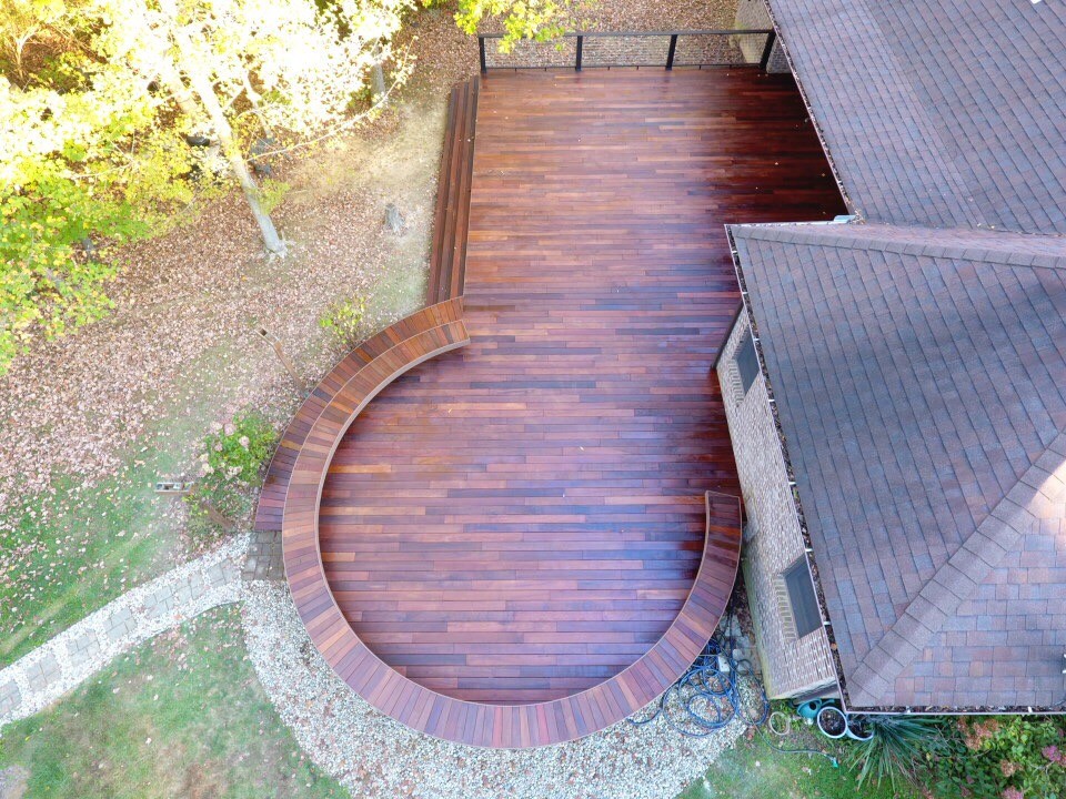 Curved Ipe Deck - Contemporary - Deck - Cincinnati - by Custom Outdoor ...