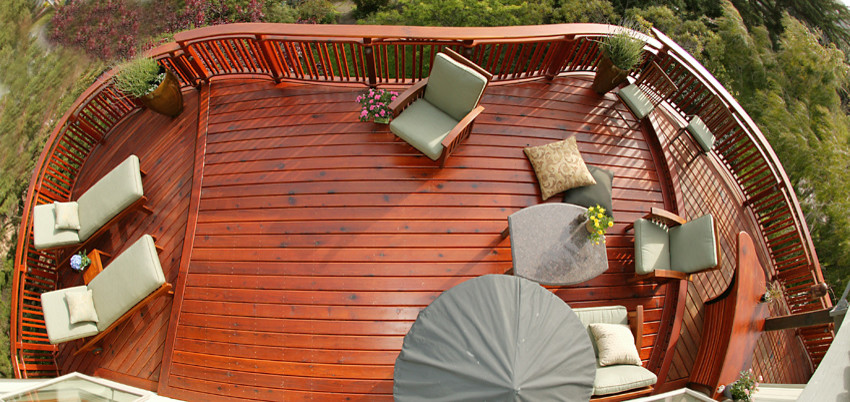 Curved Wood Deck with Built-In Bar - Craftsman - Deck - Other - by PPG ...