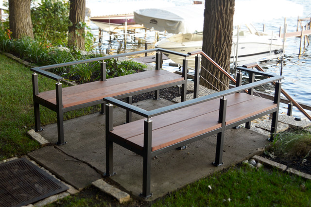 Custom Cable Railing and Benches - Contemporary - Terrace - Other - by ...