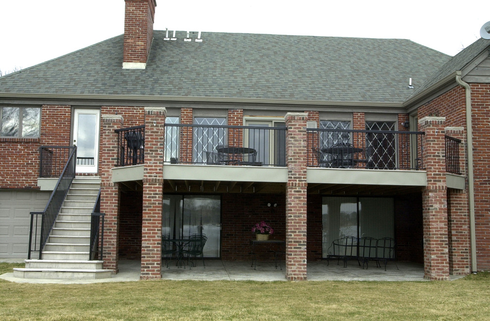 Custom Deck with Brick Columns - Traditional - Deck - St Louis - by JM ...