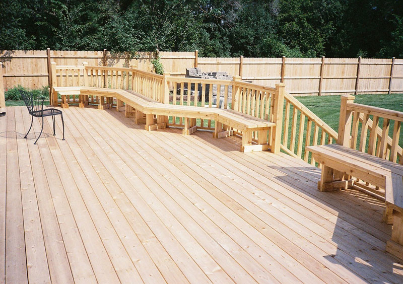 Custom Deck with Built-in Seating - Rustic - Deck - Chicago - by Bob ...
