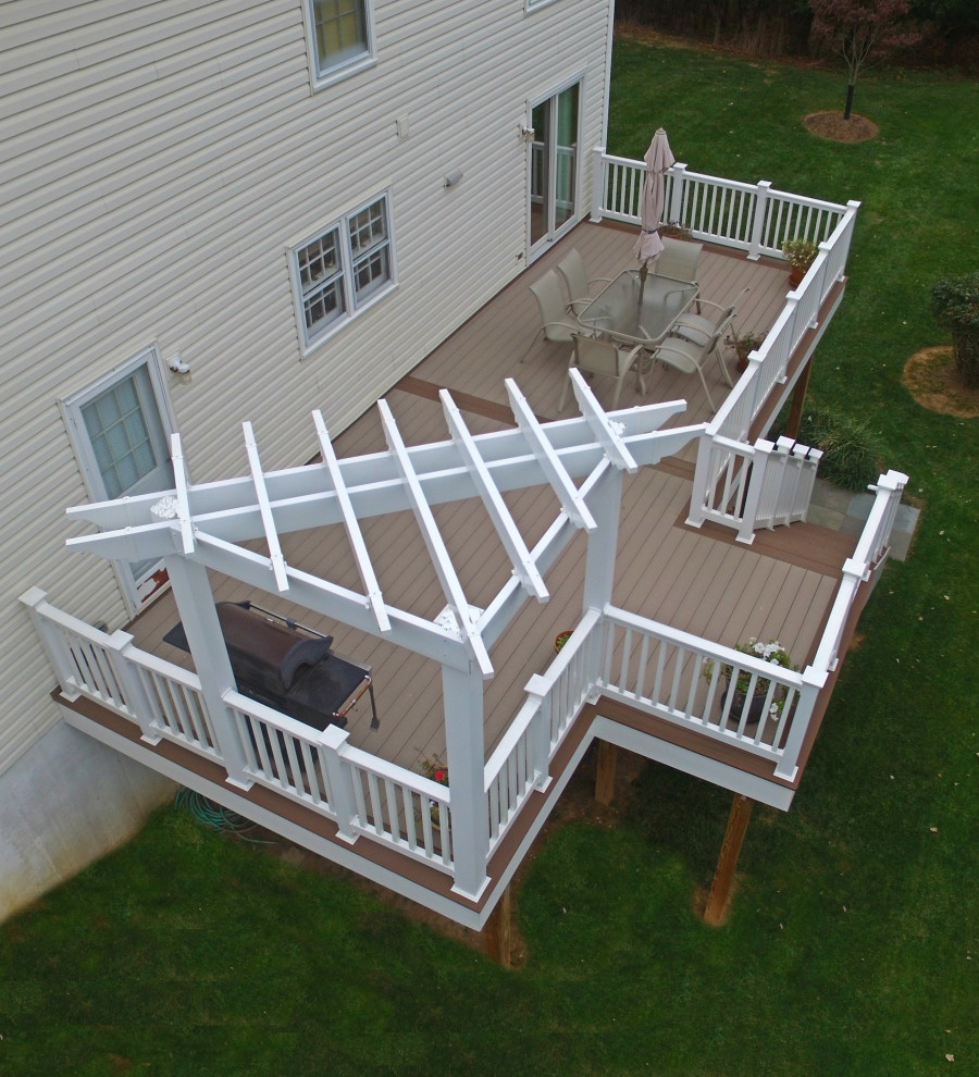 Custom TimberTech Sandy Birch Deck with Pergola in Olney - Deck - DC ...