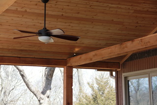 Deck lighting using low voltage under railing LED lights. - Traditional ...