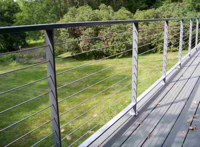 Deck, patio, porch, balcony cable railing - Modern - Terrace - Las ...